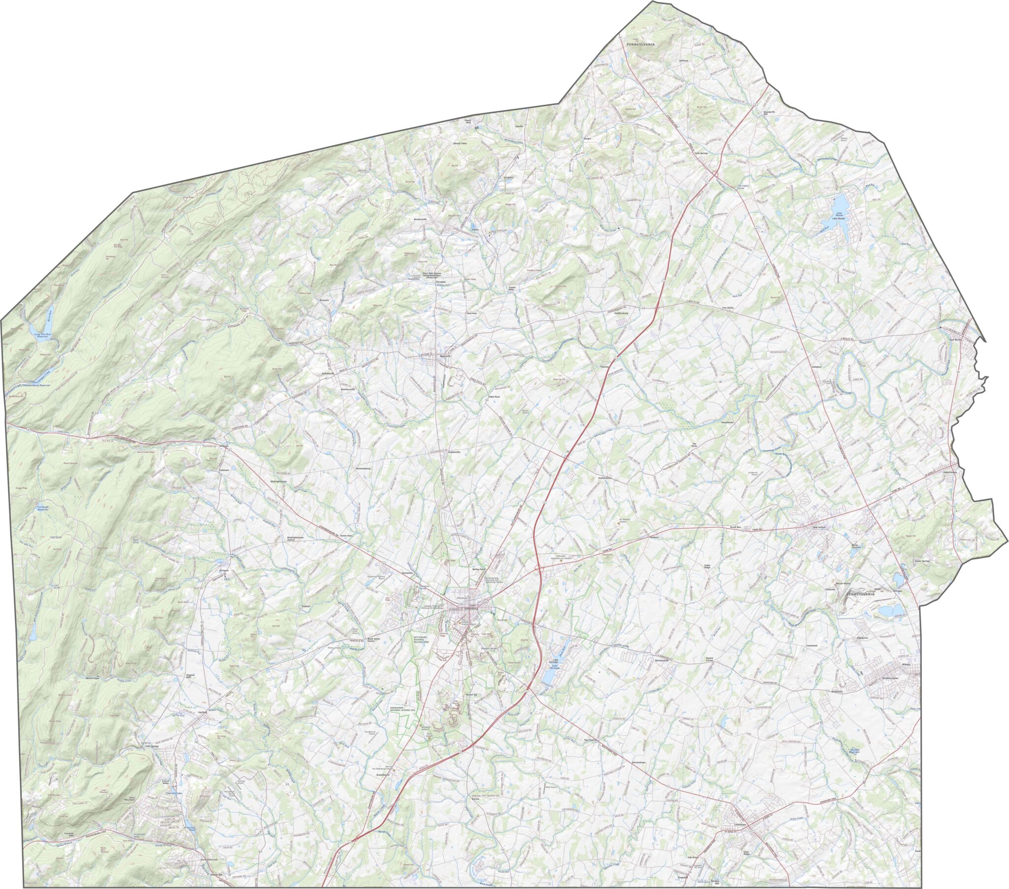 Adams County Map, Pennsylvania - US County Maps