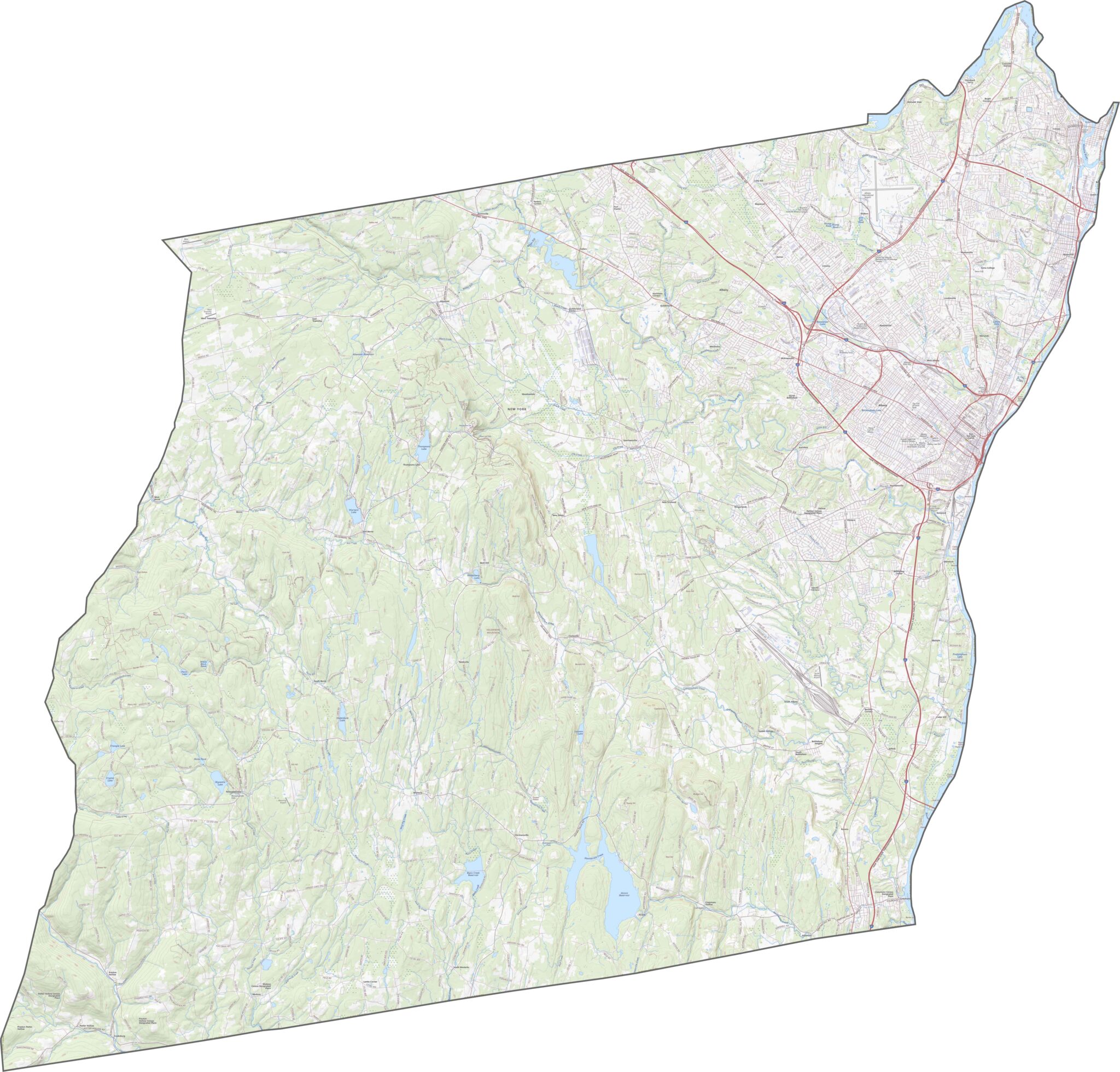 Albany County Map, New York - US County Maps