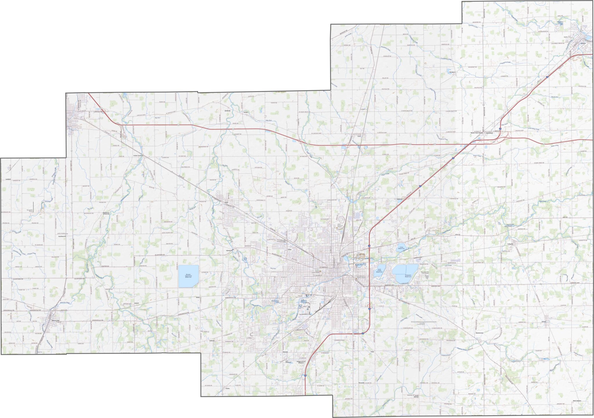 Allen County Map, Ohio - US County Maps