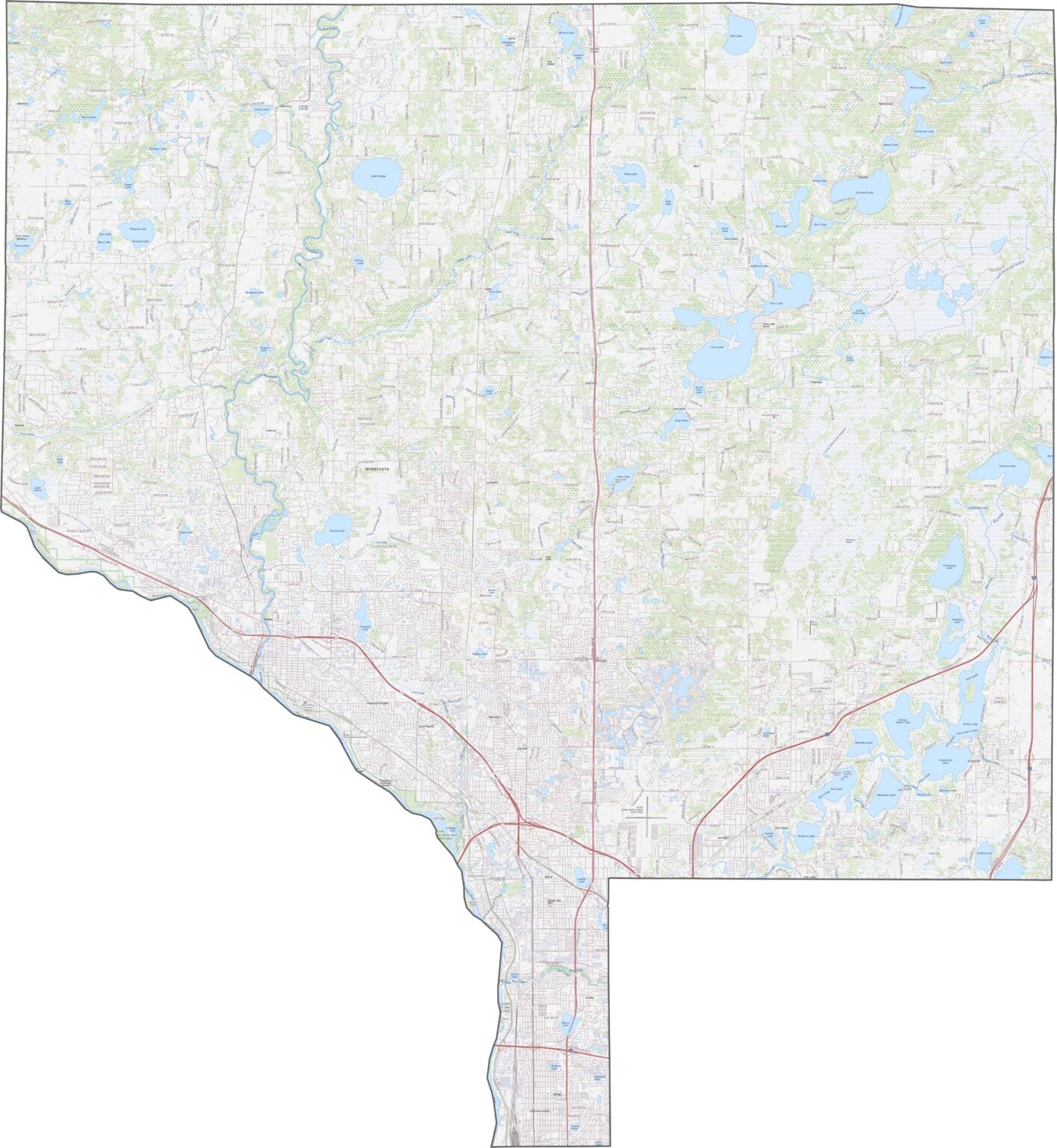 Anoka County Map, Minnesota - US County Maps