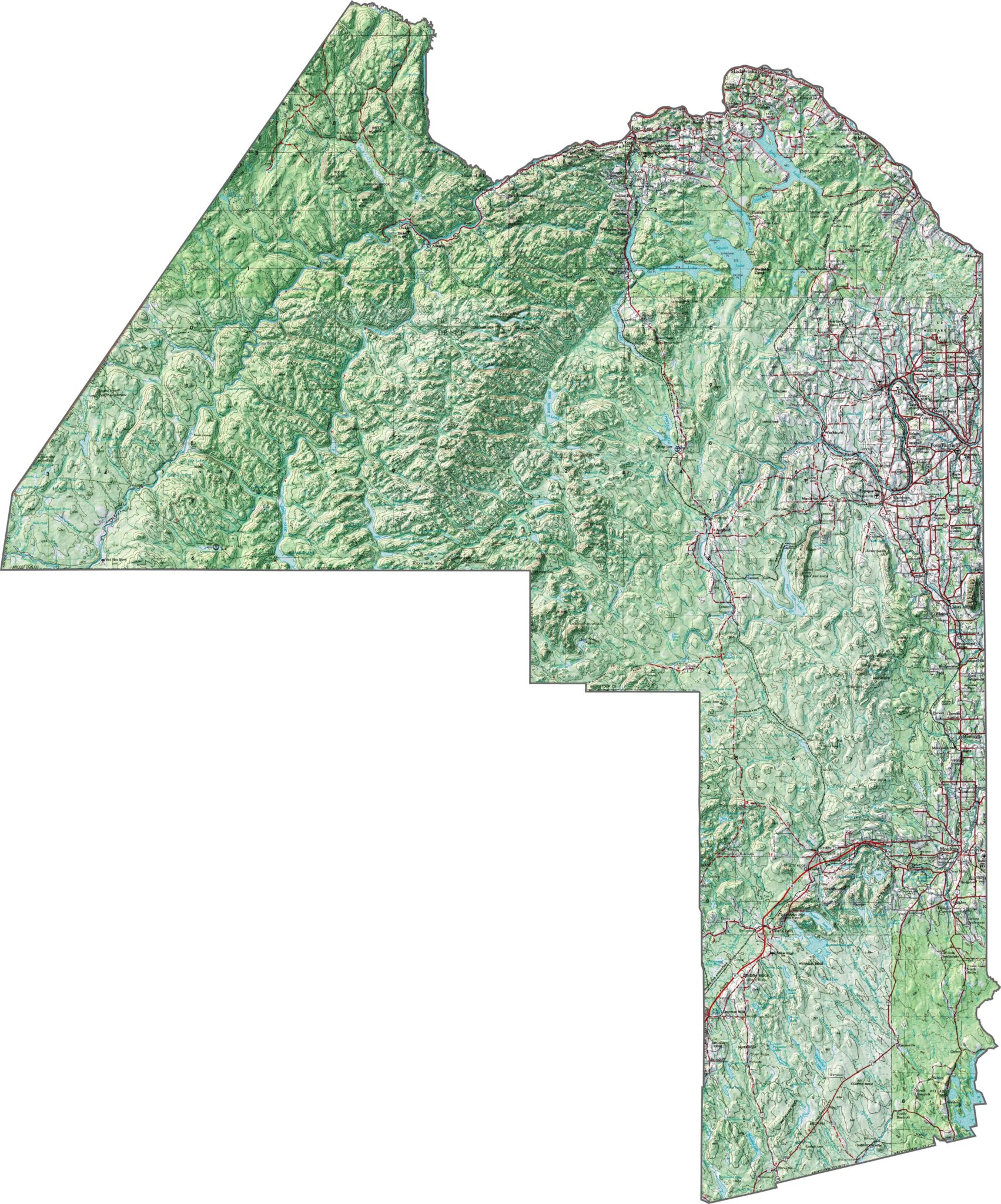 Aroostook County Map, Maine - US County Maps