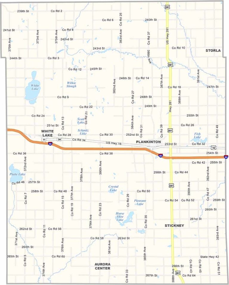Codington County Map, South Dakota - US County Maps