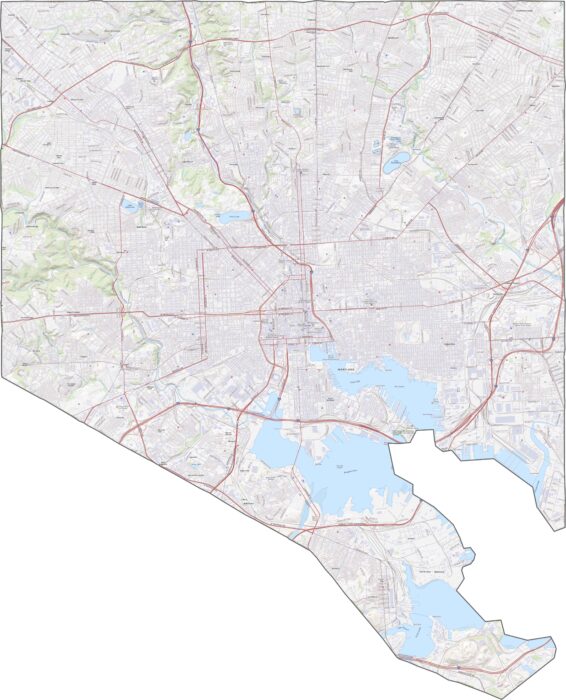 Baltimore City Map, Maryland - US County Maps