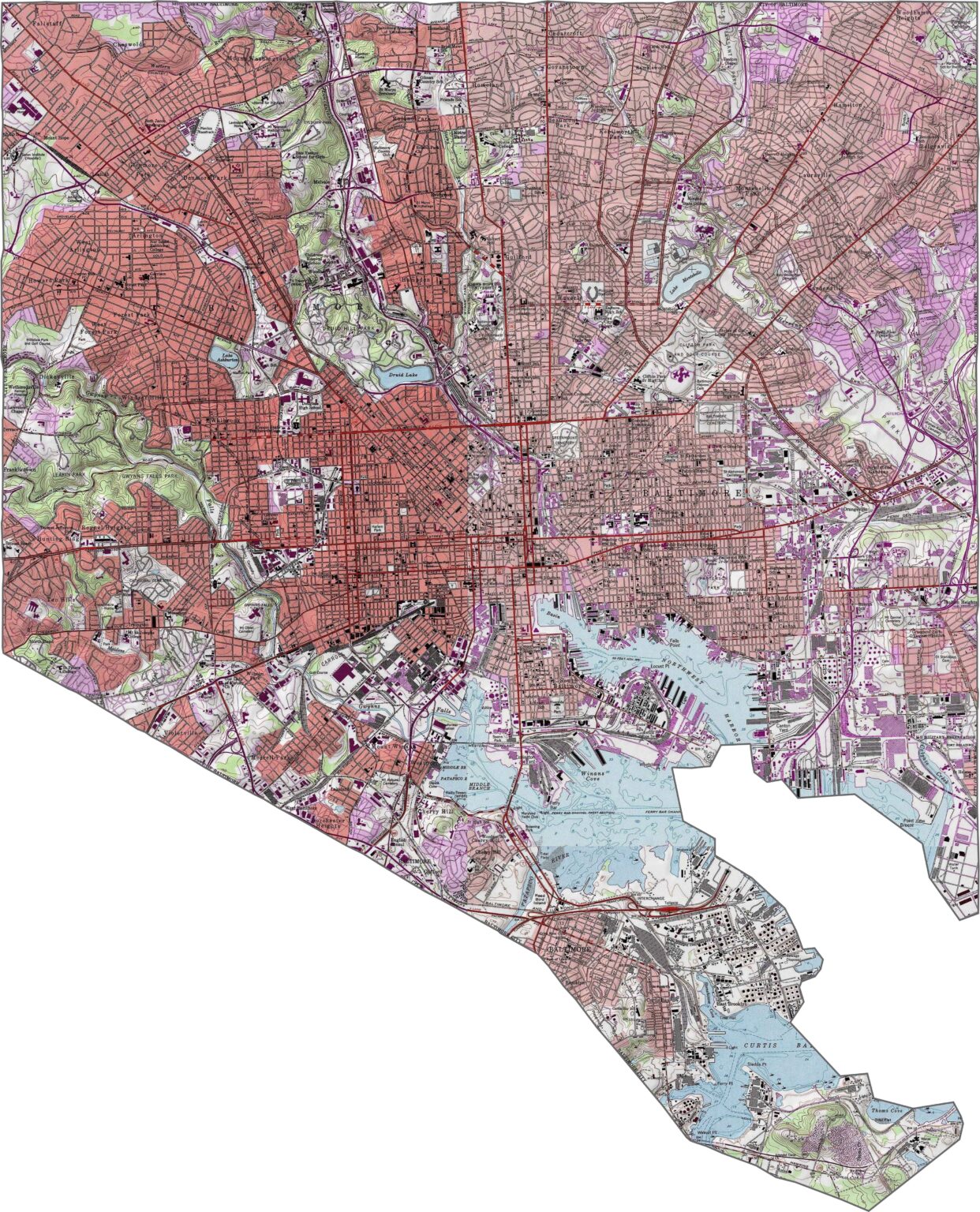 Baltimore City Map, Maryland - US County Maps