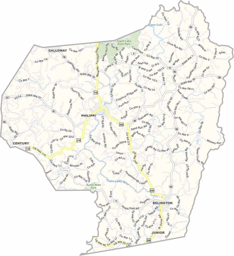 Harrison County Map, West Virginia - US County Maps