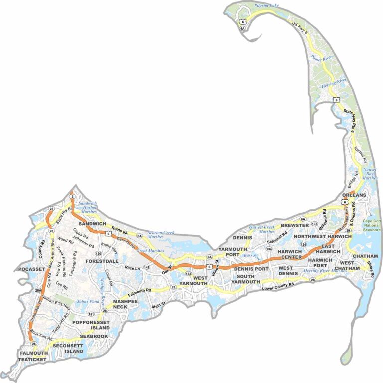 Barnstable County Map, Massachusetts - US County Maps