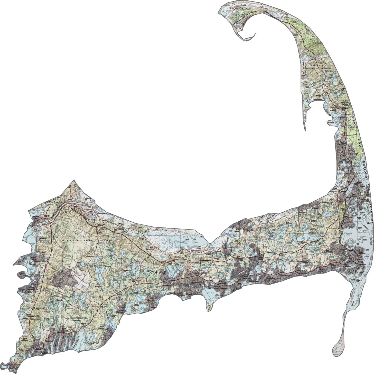 Barnstable County Map, Massachusetts - US County Maps