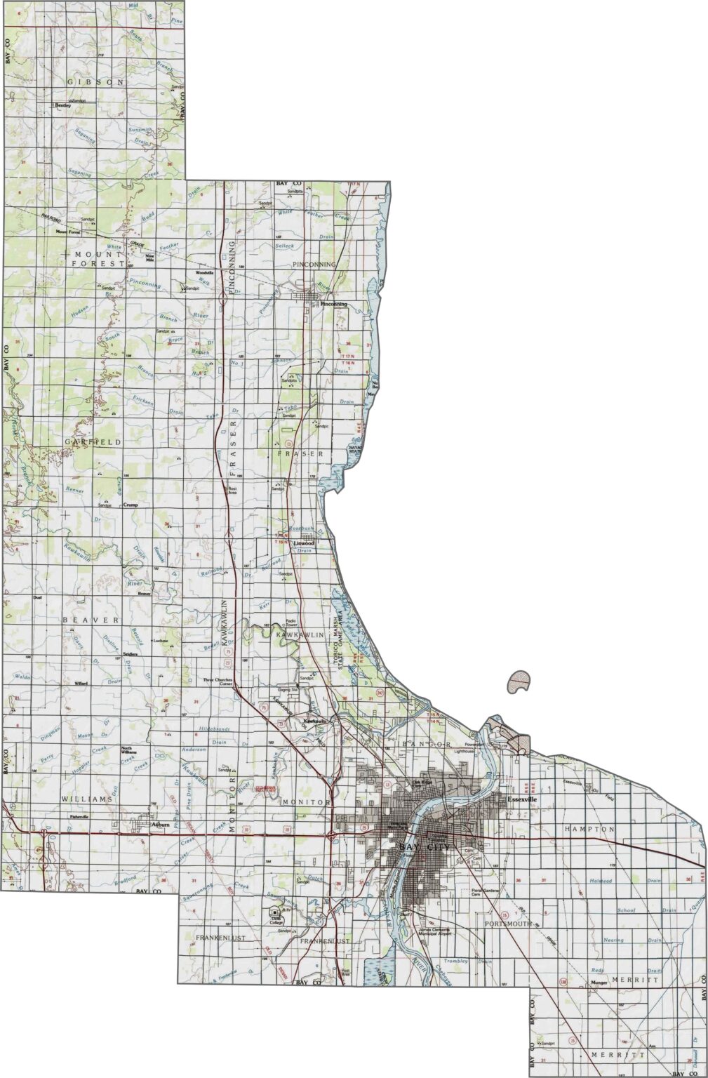 Bay County Map, Michigan - US County Maps
