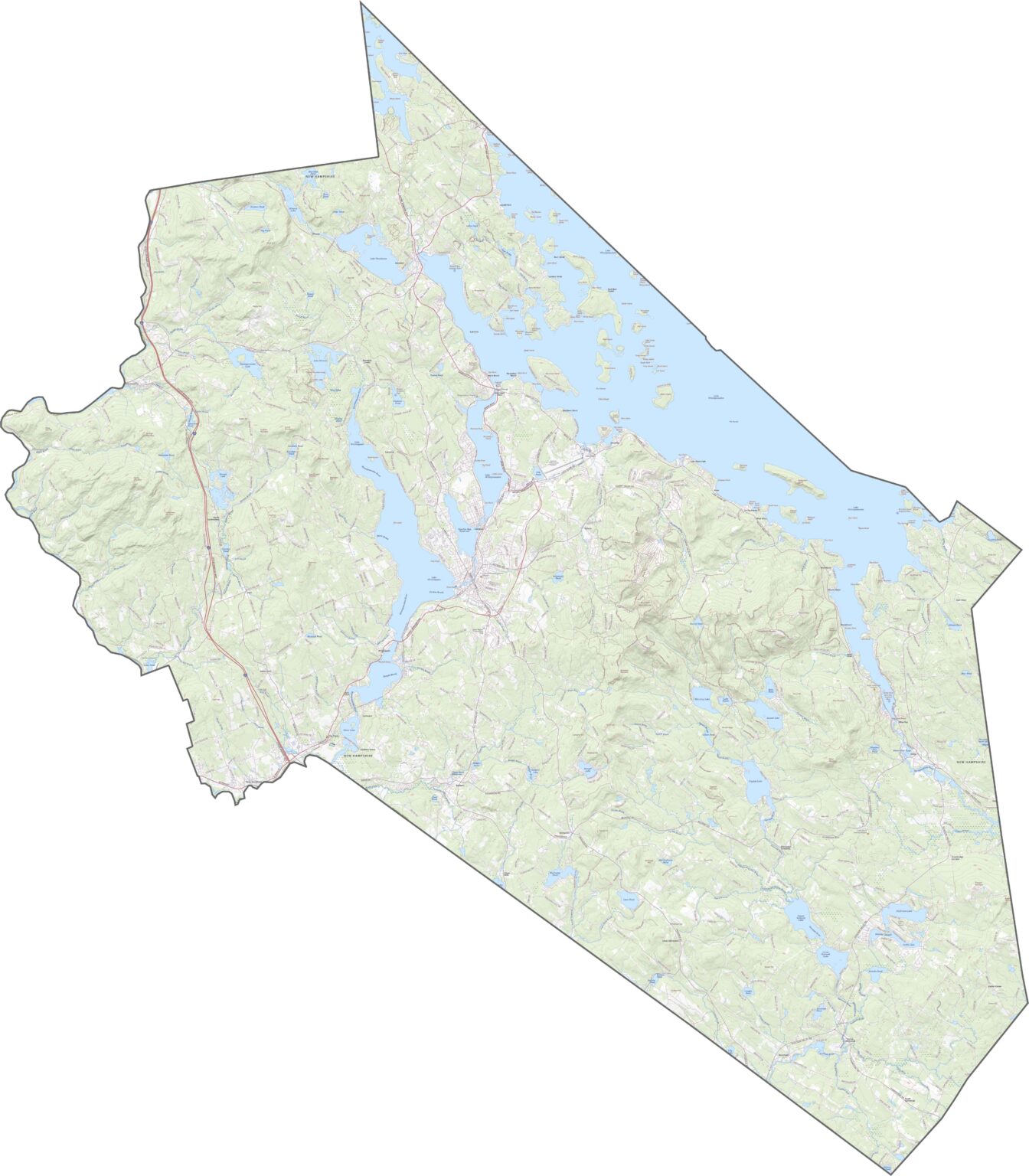 Belknap County Map, New Hampshire - US County Maps