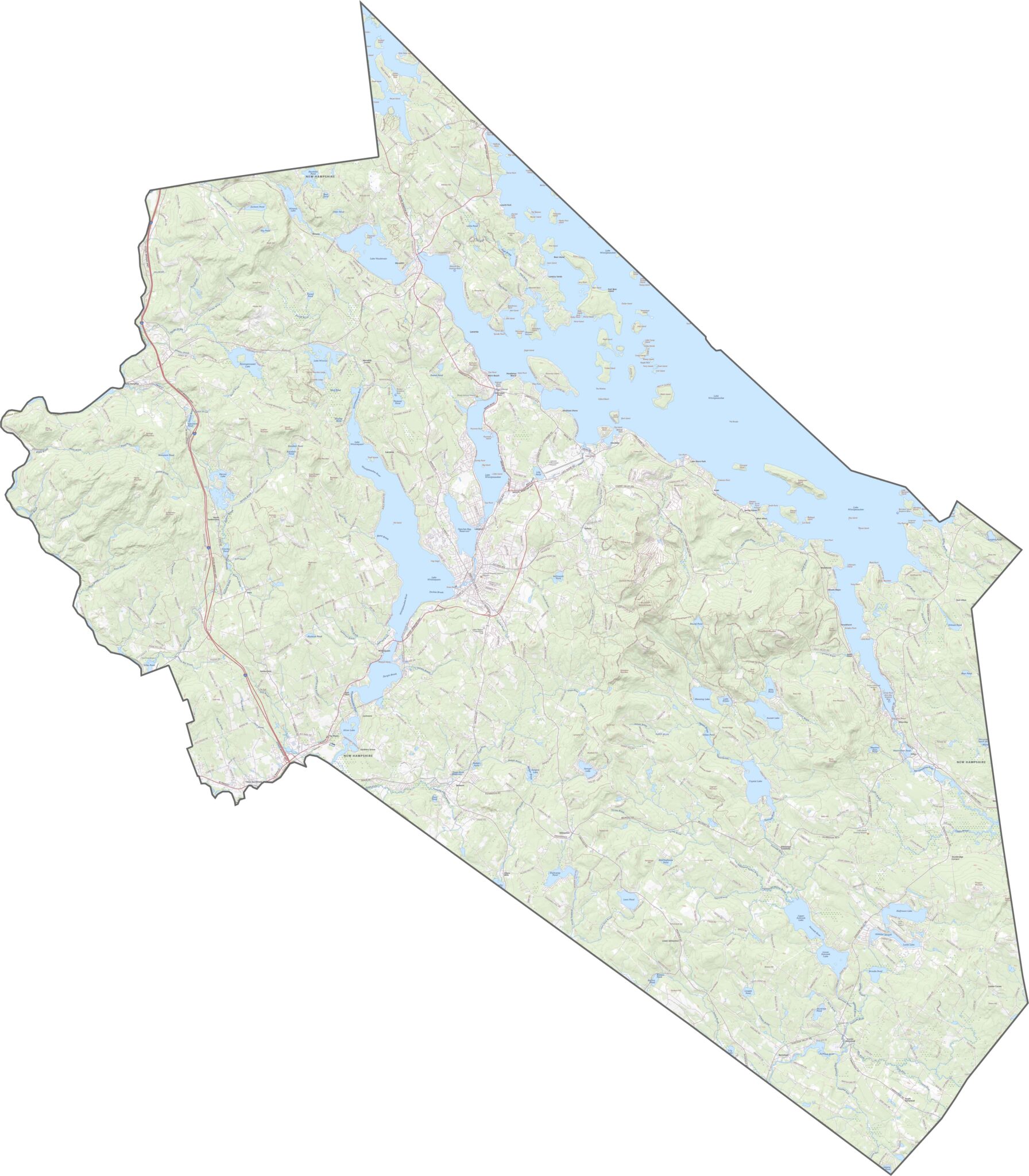 Belknap County Map, New Hampshire - US County Maps