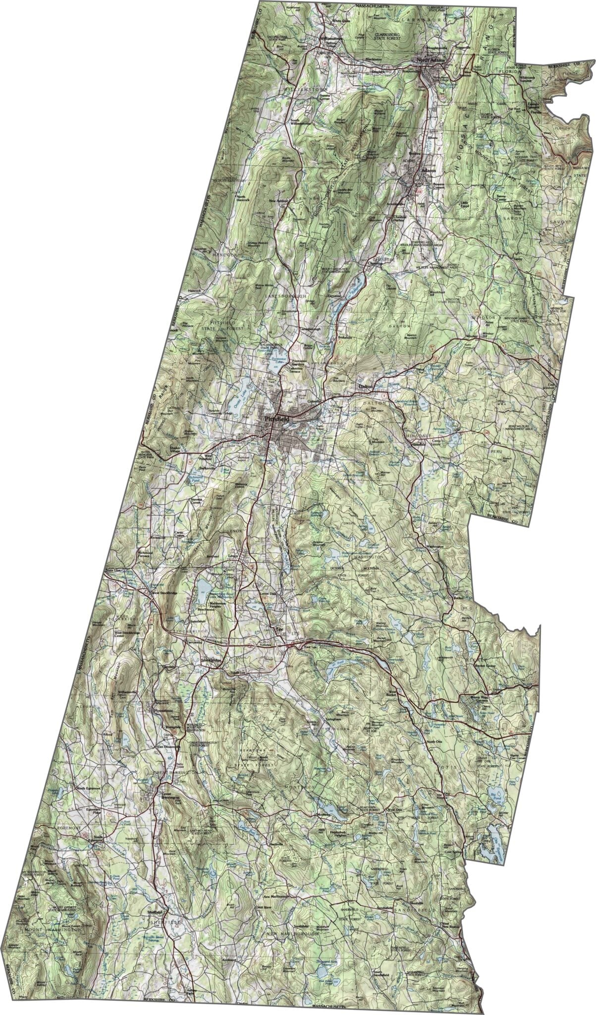 Berkshire County Map, Massachusetts - US County Maps