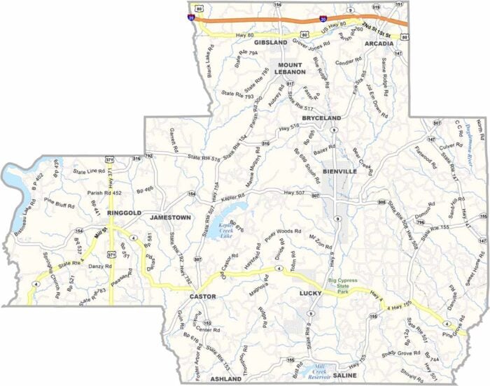 Allen Parish Map, Louisiana - US County Maps