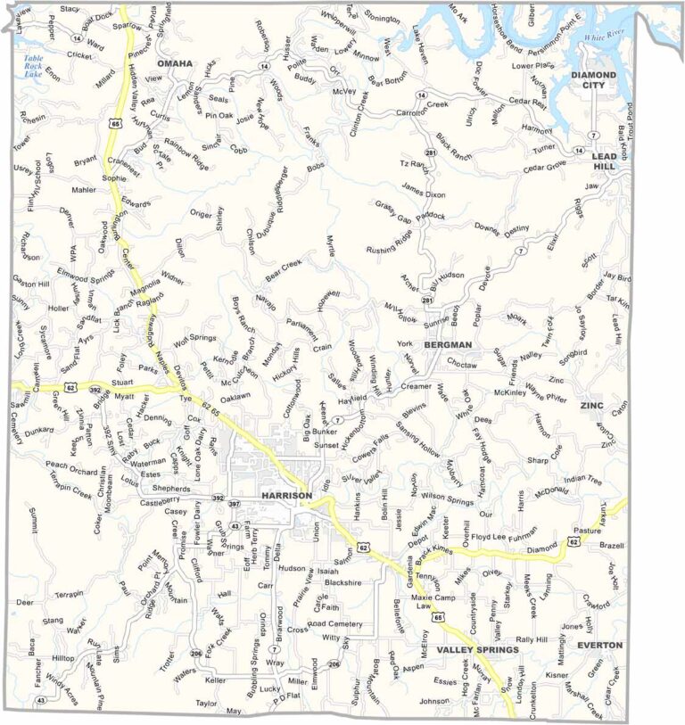 Boone County Map, Arkansas - US County Maps
