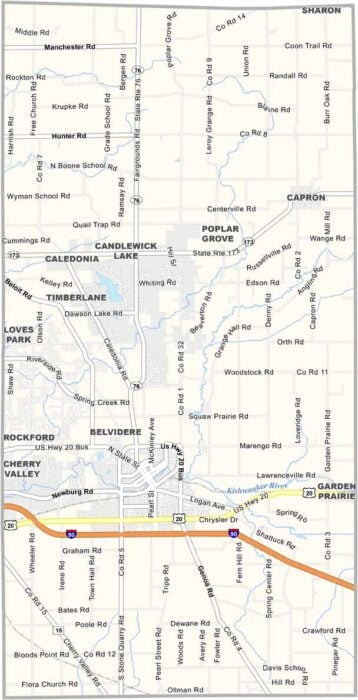 Boone County Map, Illinois - US County Maps