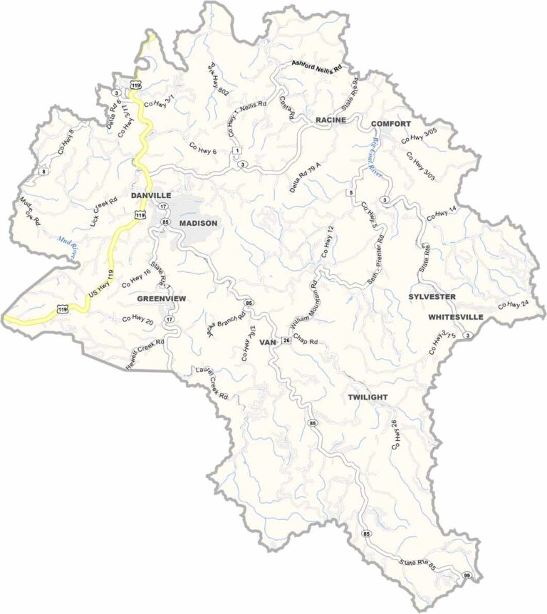 Boone County Map, West Virginia - US County Maps