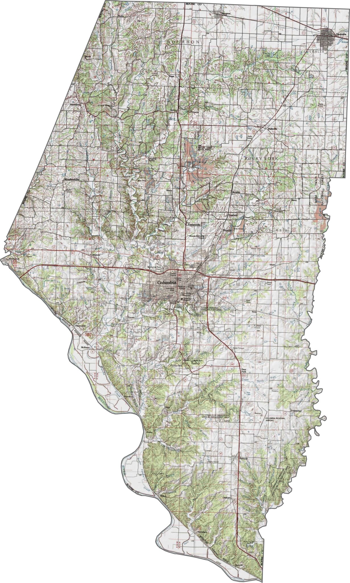 Boone County Map, Missouri - US County Maps