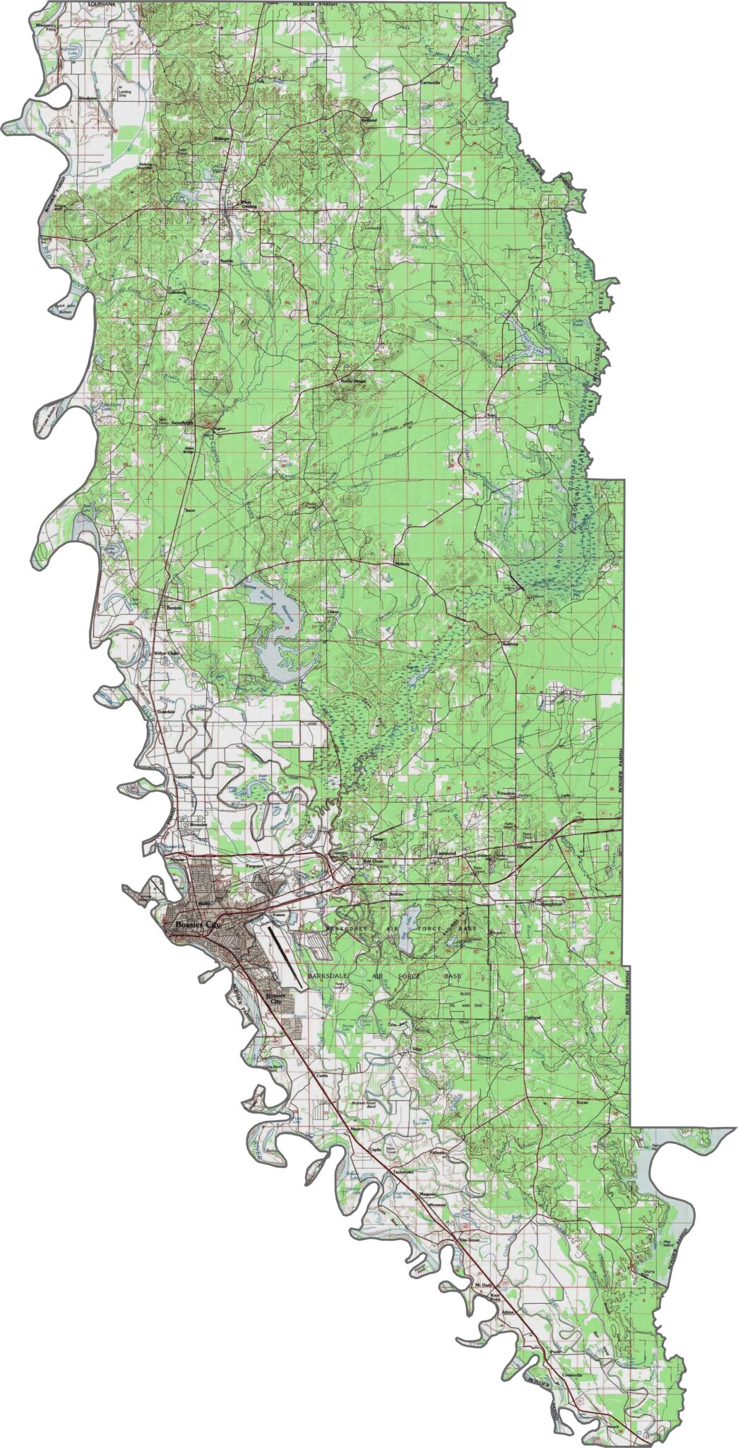 Bossier Parish Map, Louisiana - US County Maps