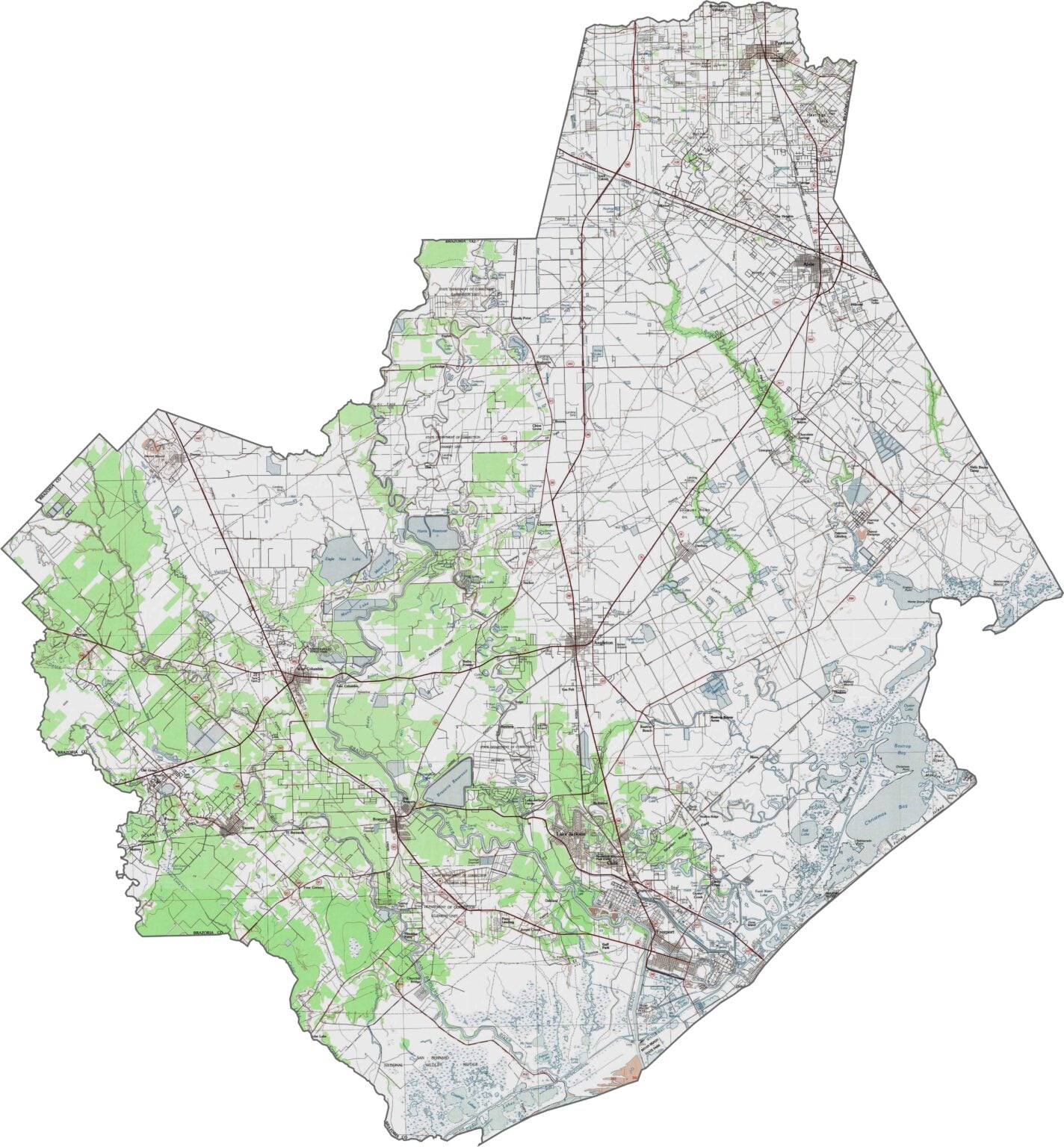 Brazoria County Map, Texas - US County Maps