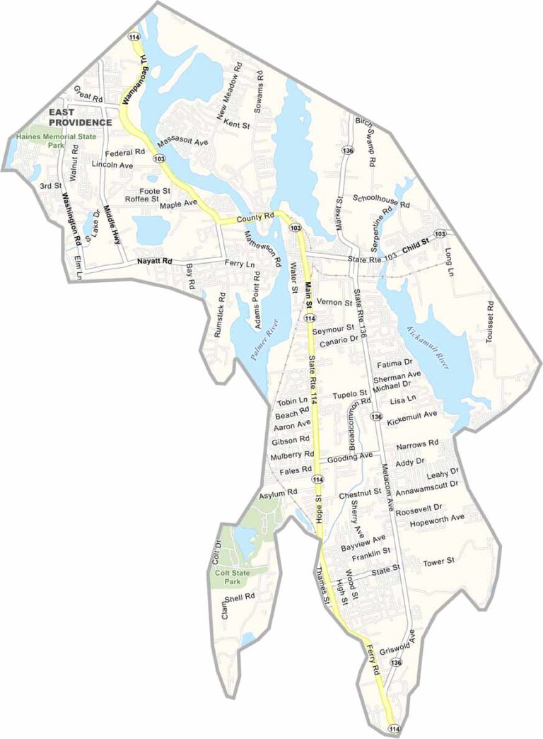 Bristol County Map, Massachusetts - US County Maps