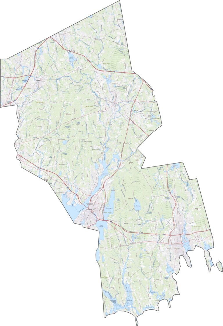Bristol County Map, Massachusetts - US County Maps