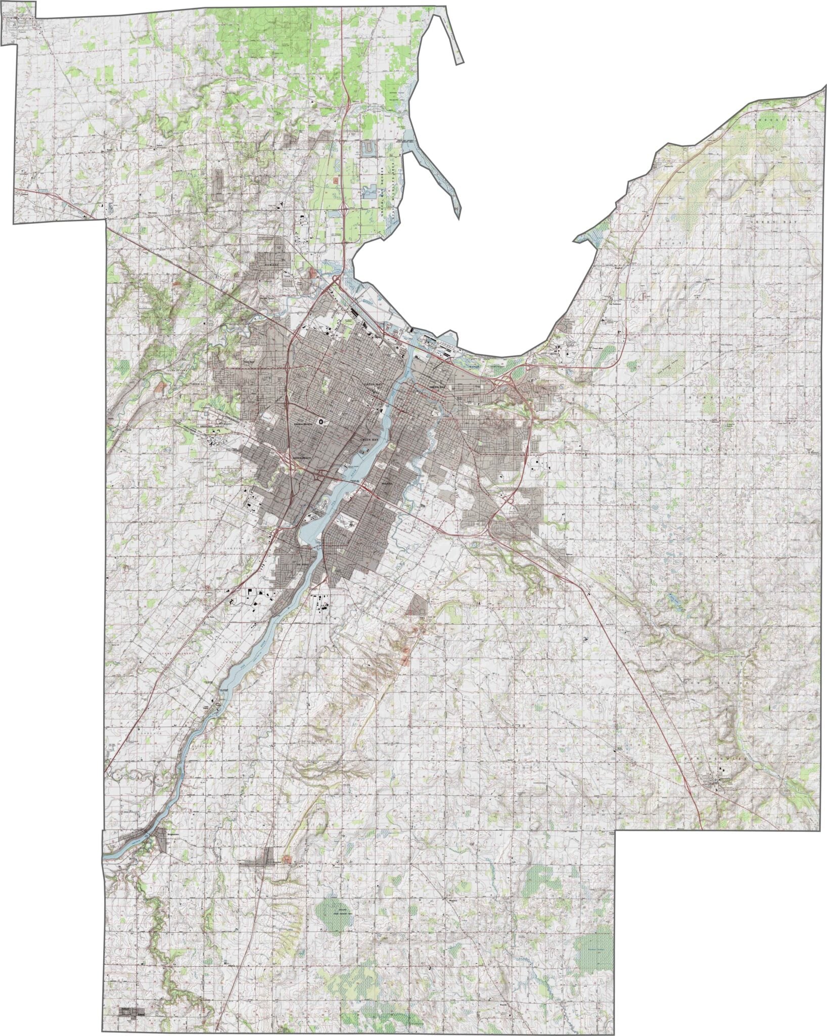 Brown County Map, Wisconsin - US County Maps
