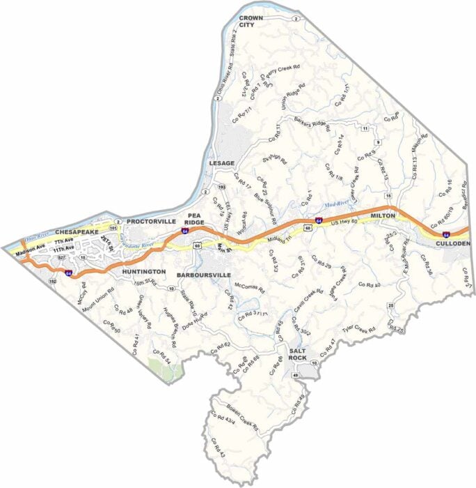 Harrison County Map, West Virginia - US County Maps