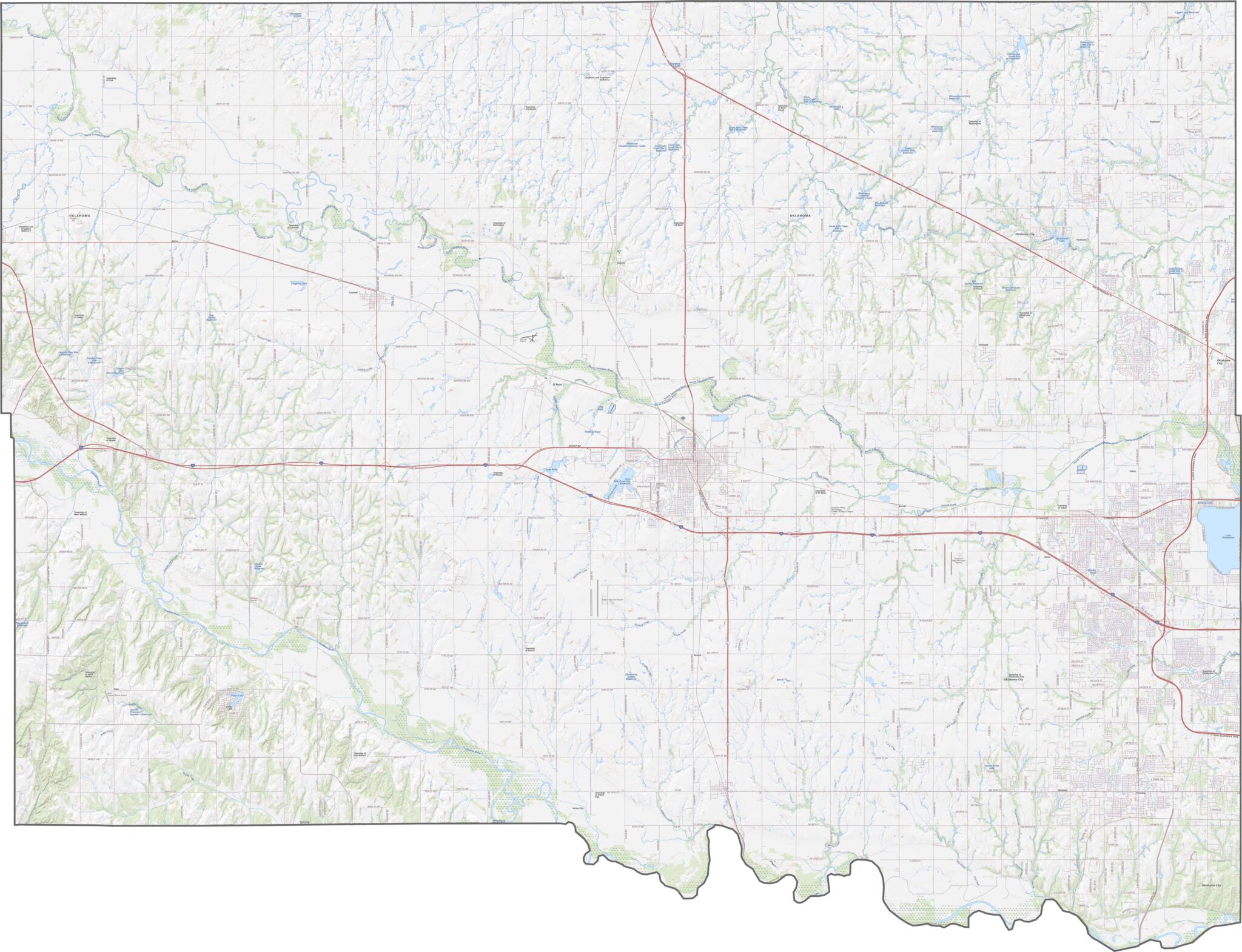 Canadian County Map, Oklahoma - US County Maps