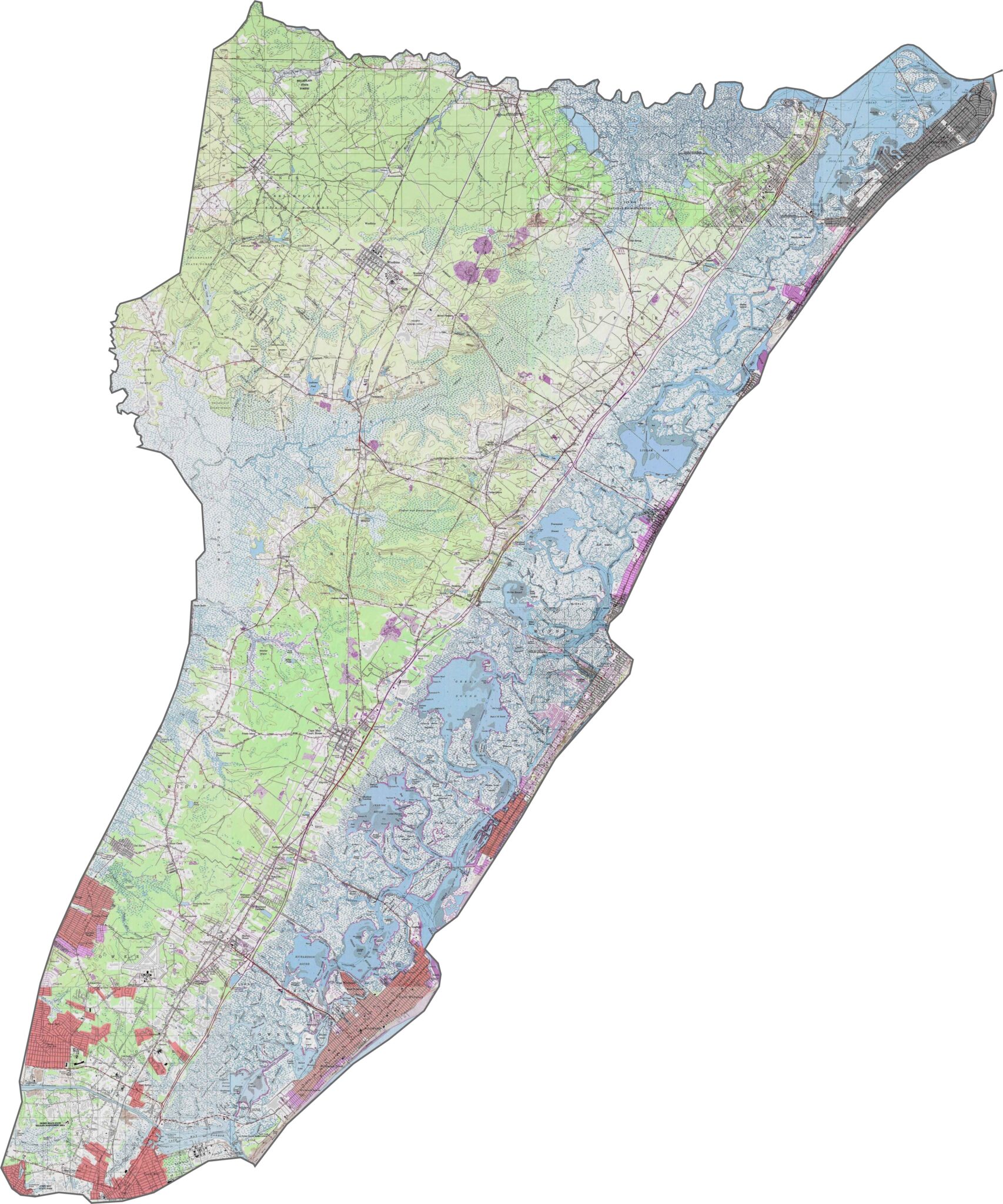 Cape May County Map, New Jersey - US County Maps