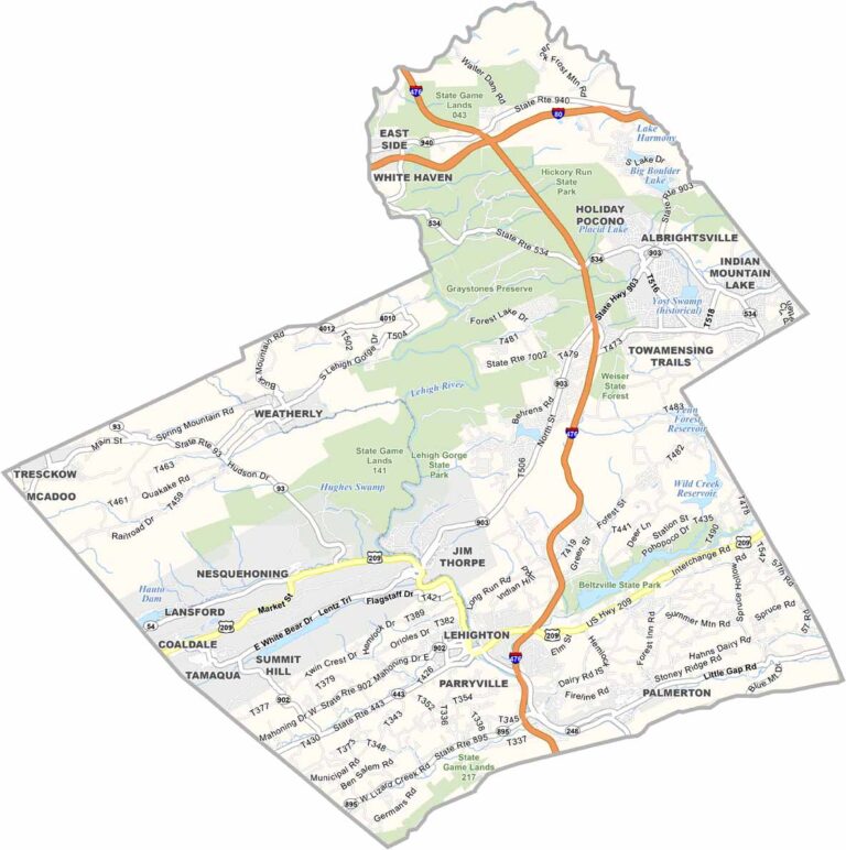 Northampton County Map, Pennsylvania - US County Maps
