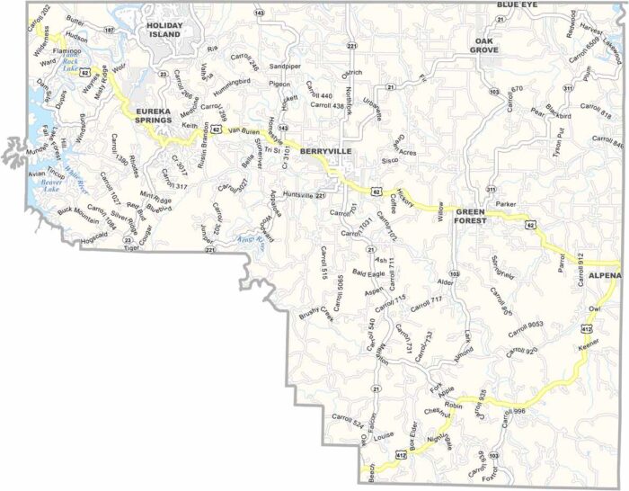 Boone County Map, Arkansas - US County Maps