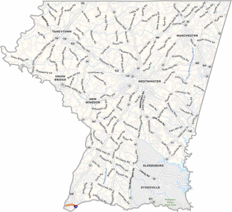 Carroll County Map, Maryland - US County Maps