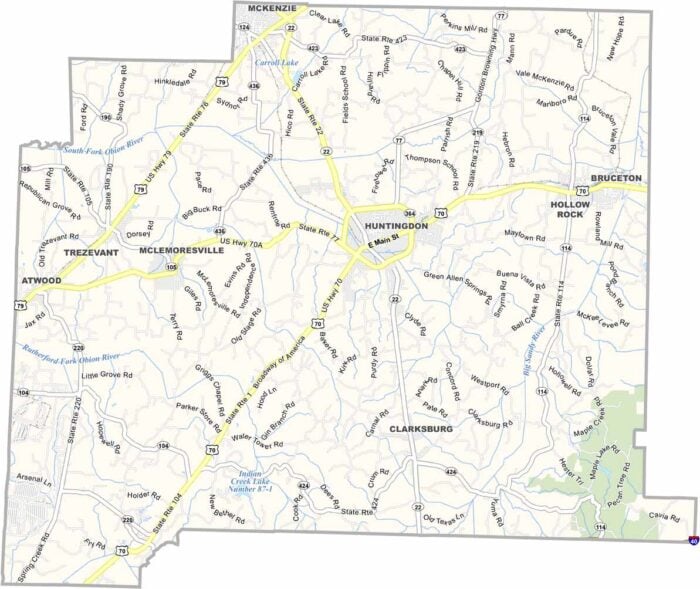 Tipton County Map, Tennessee - US County Maps