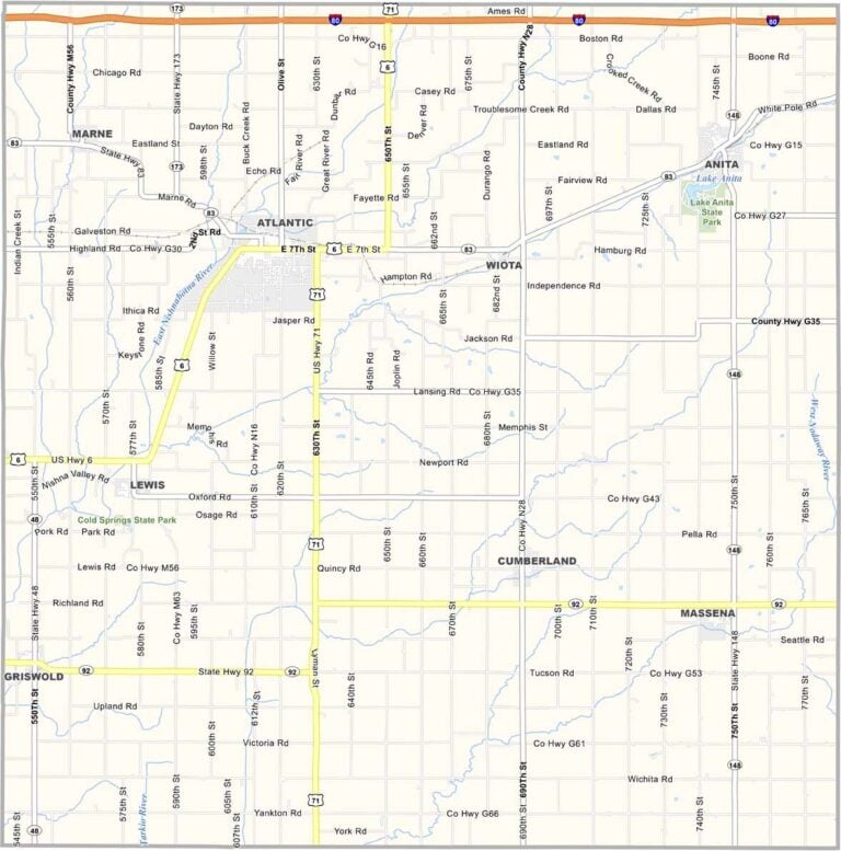 Cass County Map, Iowa - US County Maps