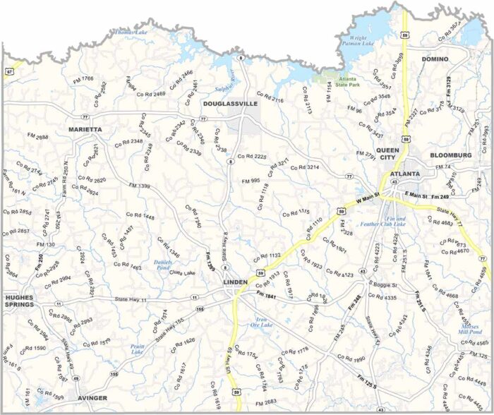 Cass County Map, Texas - US County Maps