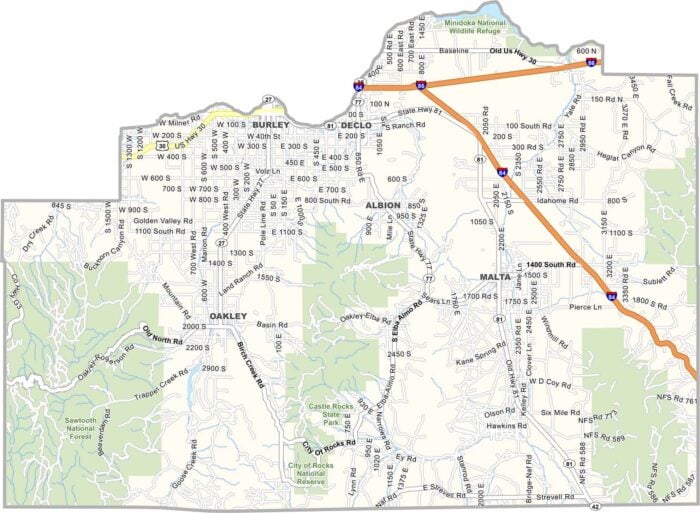 Cassia County Map, Idaho - US County Maps