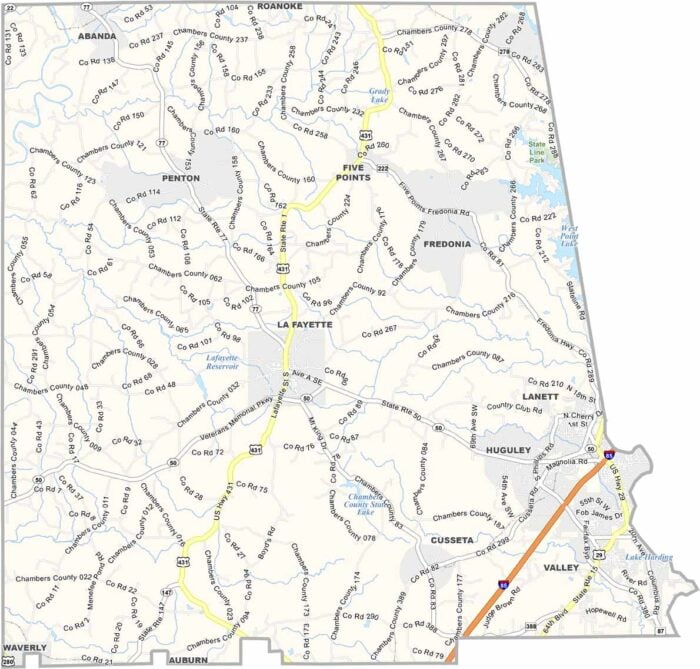 Calhoun County Map, Alabama - US County Maps