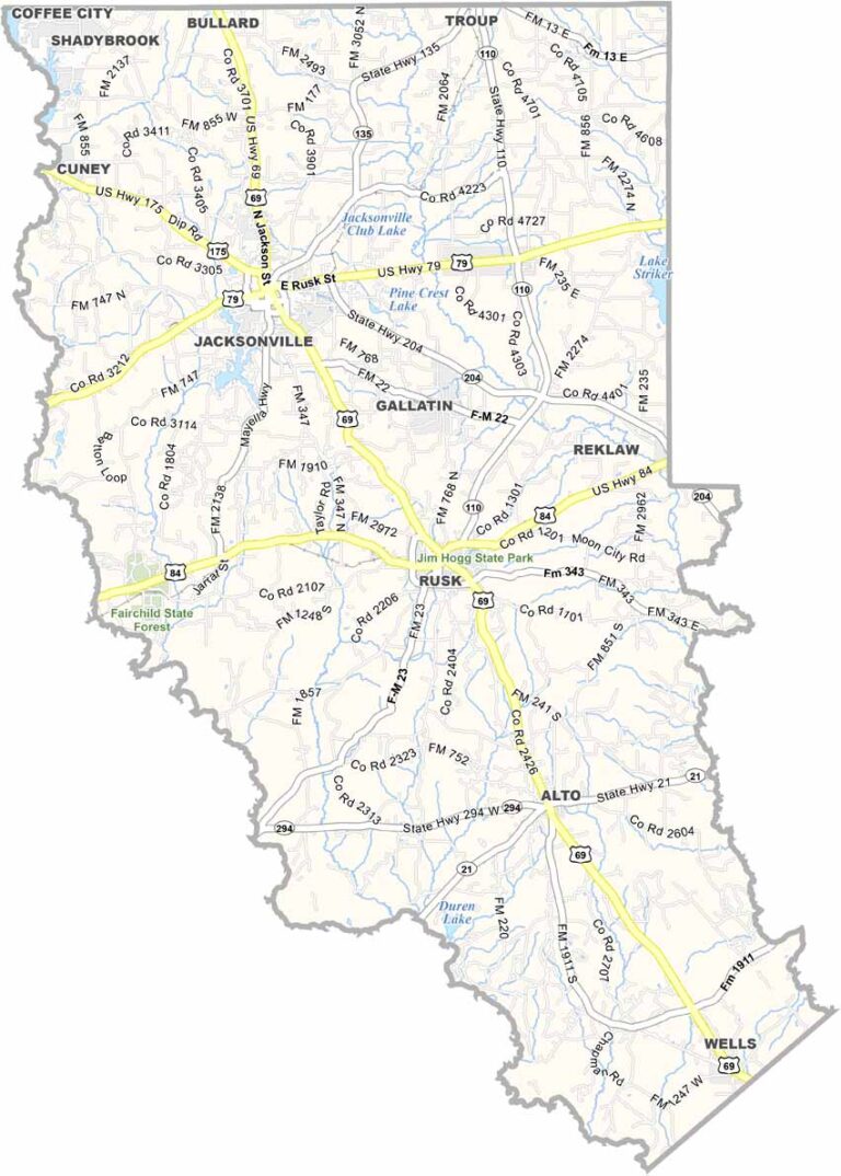 Smith County Map, Texas - US County Maps