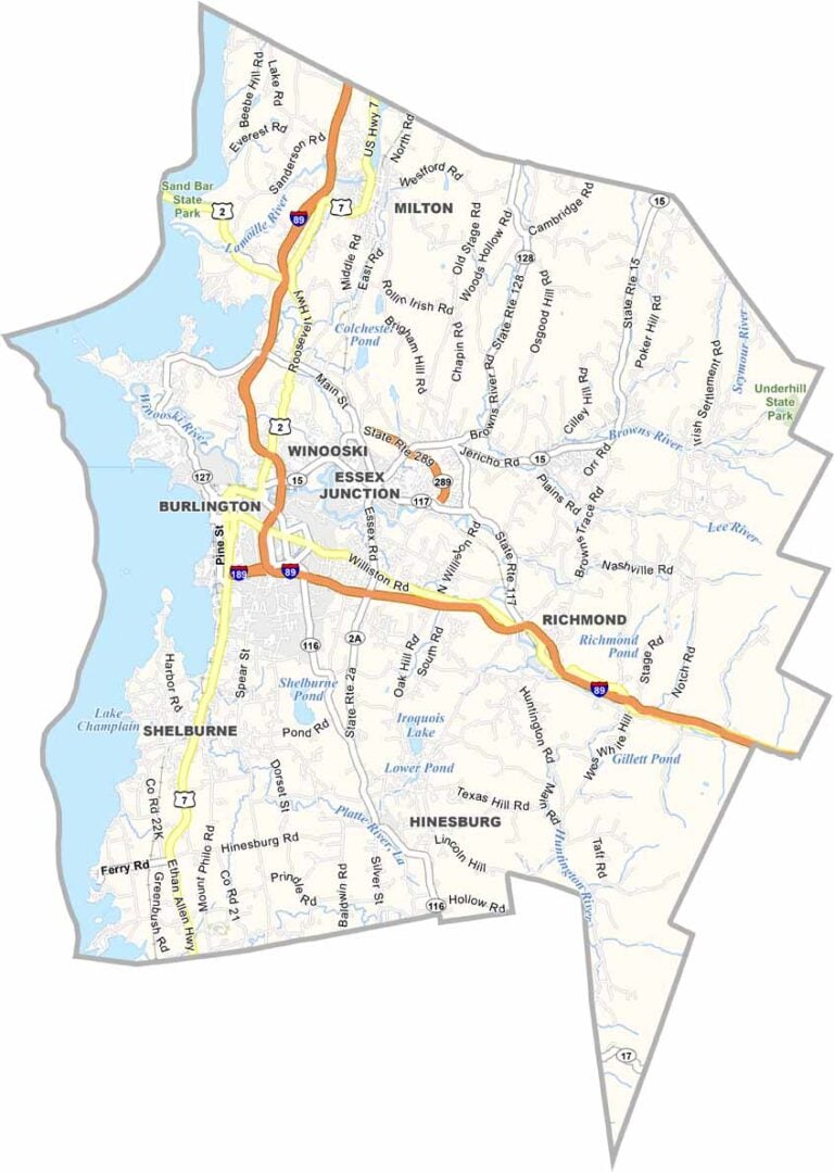 Chittenden County Map, Vermont - US County Maps