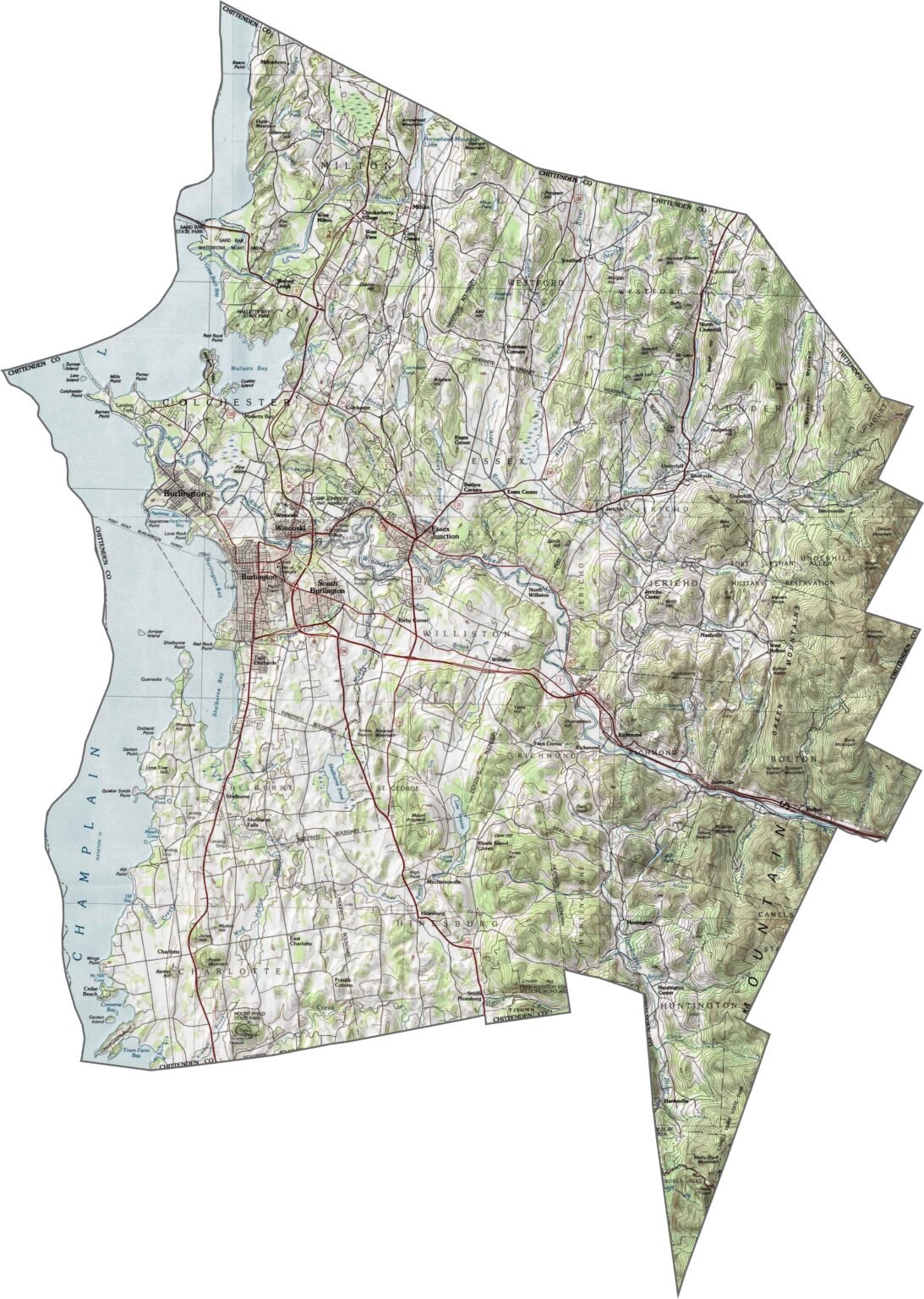 Chittenden County Map, Vermont - US County Maps