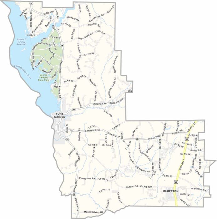 Clay County Map, Georgia - US County Maps