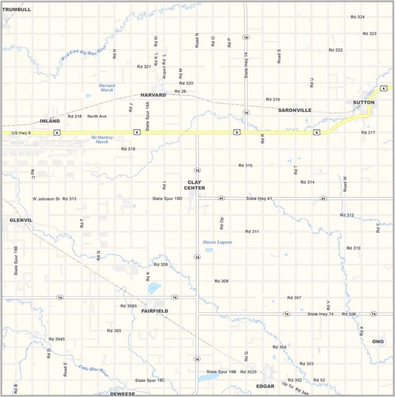 Clay County Map, Nebraska - US County Maps