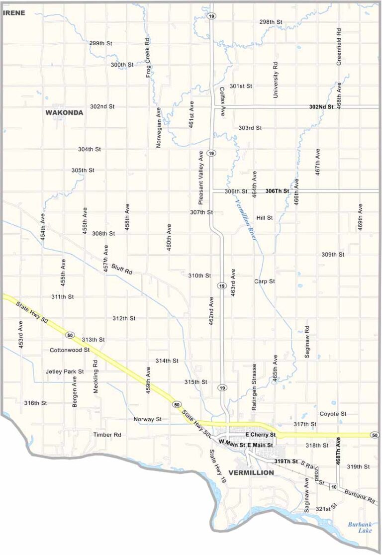 Clay County Map, South Dakota - US County Maps