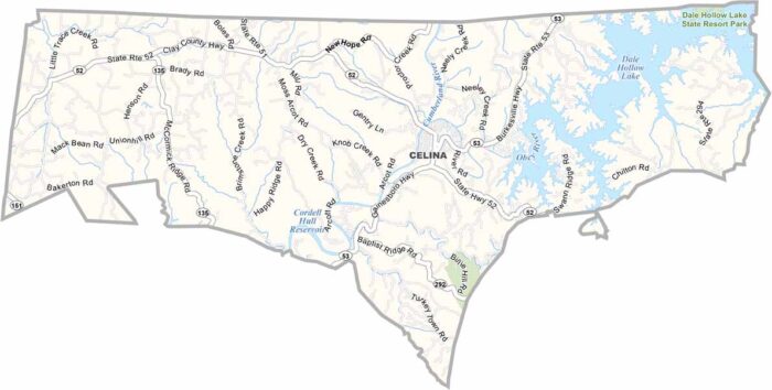Clay County Map, Tennessee - US County Maps