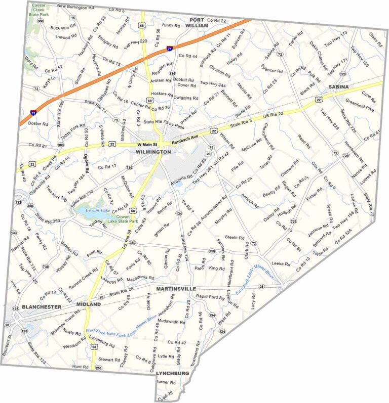 Clinton County Map, Ohio - US County Maps