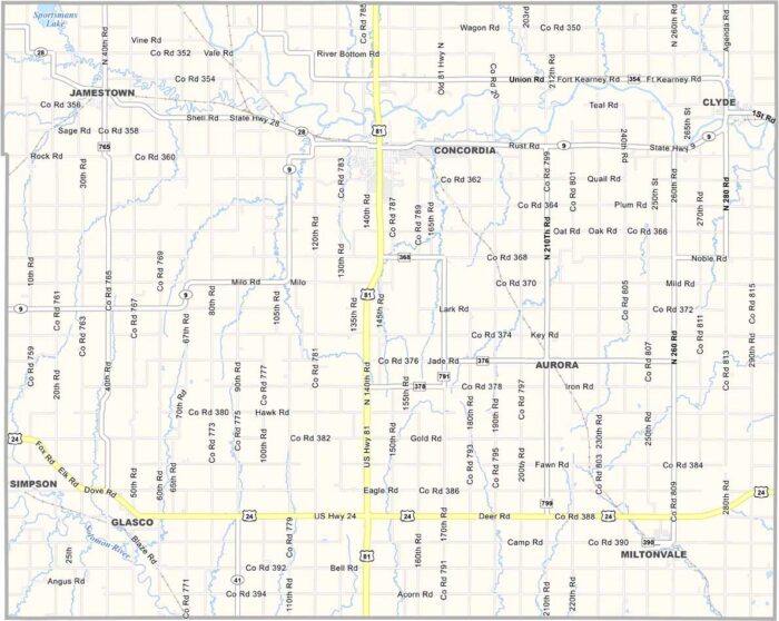 Cloud County Map, Kansas - US County Maps