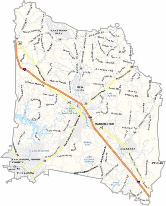 Rutherford County Map, Tennessee - US County Maps