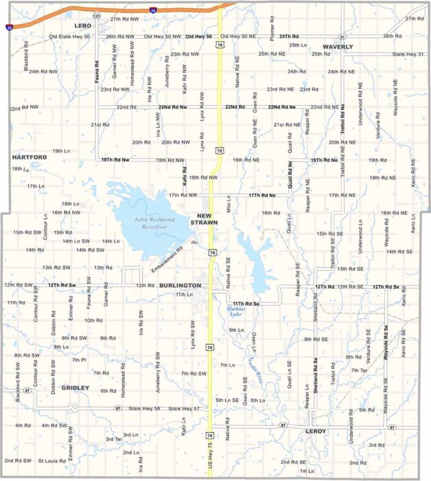 Coffey County Map, Kansas - US County Maps