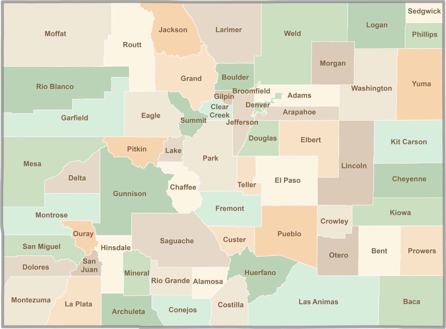 Denver County Map Colorado US County Maps