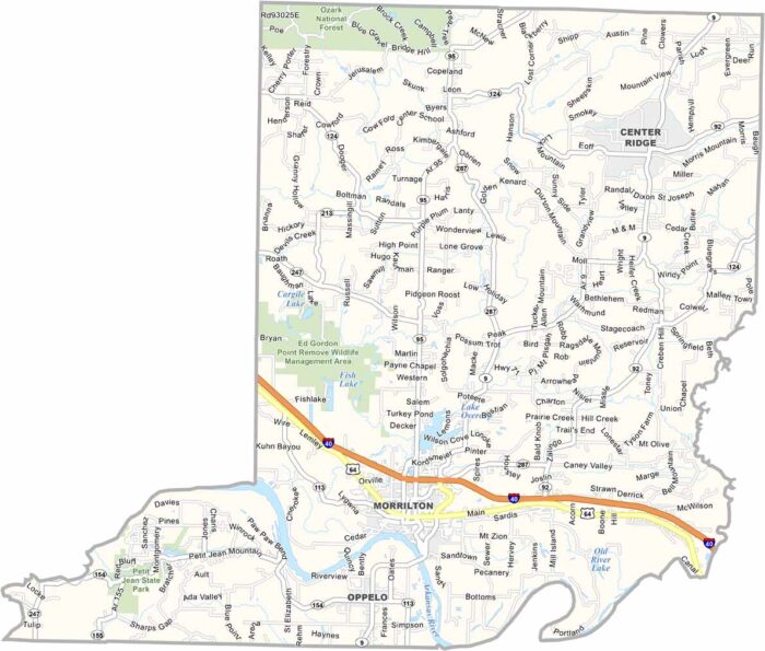 Faulkner County Map, Arkansas - US County Maps