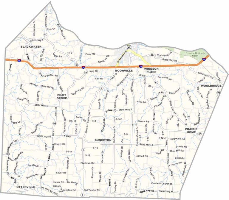 Cooper County Map, Missouri - US County Maps